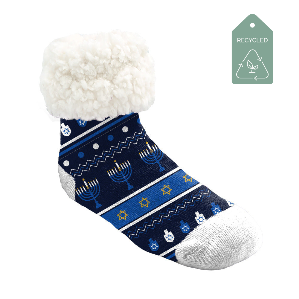 Hanukkah Dreidel - Kids & Toddler Recycled Slipper Socks – Pudus ...